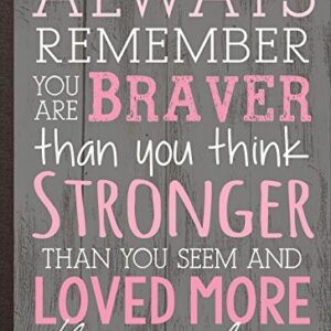 Always Remember You Are Braver Than You Think 4x6 Tabletop Mini Wall Sign