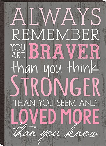 Always Remember You Are Braver Than You Think 4x6 Tabletop Mini Wall Sign