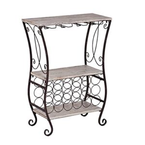 sei furniture arcino table wine storage, gray