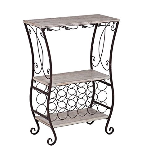 SEI Furniture Arcino Table Wine Storage, Gray