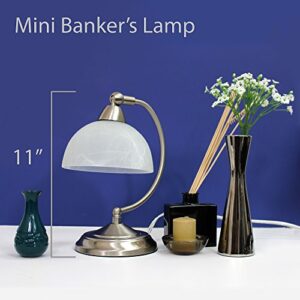 Elegant Designs LT2029-BSN Mini Modern Bankers Table Desk Lamp with Touch Dimmer Control Base, Brushed Nickel