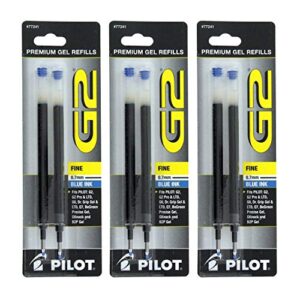 Pilot G2, Dr. Grip Gel/Ltd, ExecuGel G6, Q7 Rollerball Gel Ink Pen Refills, 0.7mm, Fine Point, Purple Ink, Pack of 6