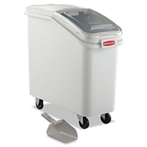 rubbermaid 360088whi prosave mobile ingredient bin, 20.57gal, 13 1/8w x 29 1/4d x 28h, white