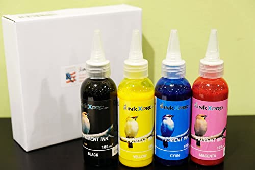 INKXPRO Brand 4 X 100ml Hi Quality Pigment Ink refills for Epson Workforce 7010 7510 7520 3540 3520 3620 3640 7610 7620 printer