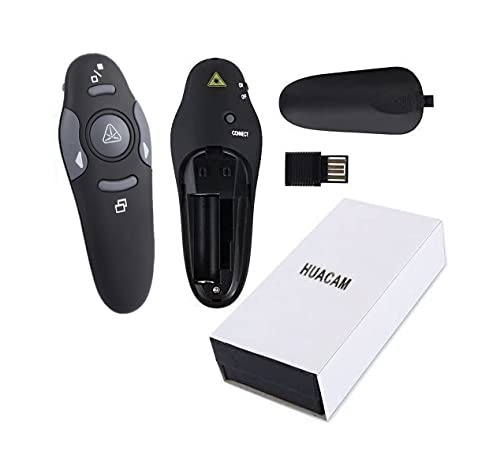 2.4 GHz USB Wireless Presenter Remote Control Laser Pointer Pen Red RF PowerPoint Presentation Clicker PPT Controller for Meeting Teaching Speech (Plug and Play)