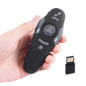 2.4 GHz USB Wireless Presenter Remote Control Laser Pointer Pen Red RF PowerPoint Presentation Clicker PPT Controller for Meeting Teaching Speech (Plug and Play)