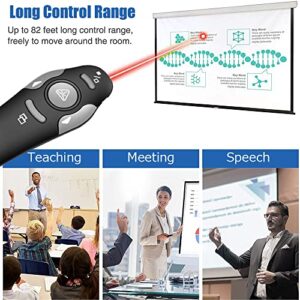 2.4 GHz USB Wireless Presenter Remote Control Laser Pointer Pen Red RF PowerPoint Presentation Clicker PPT Controller for Meeting Teaching Speech (Plug and Play)