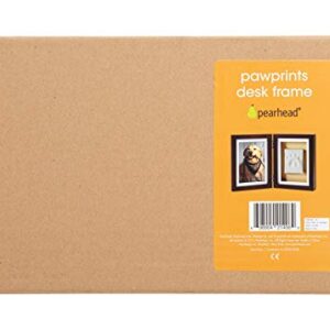 Pearhead Dog or Cat Pawprint Tabletop Photo Frame With Clay Imprint Kit, Tabletop Pet Keepsake Picture Frame, Paw Print Making Kit Included, 4" x 6" Photo Insert, Espresso