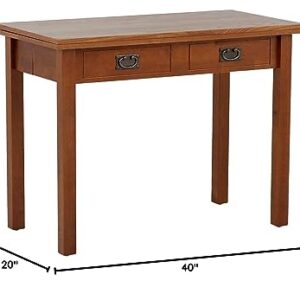 MECO Stakmore Traditional Expanding Table, Fruitwood Frame, 20 in x 40 in x 30.3 in