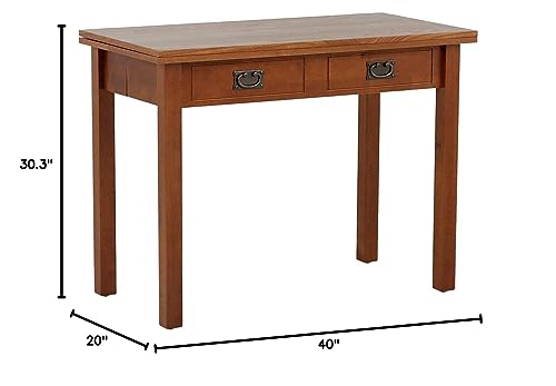 MECO Stakmore Traditional Expanding Table, Fruitwood Frame, 20 in x 40 in x 30.3 in