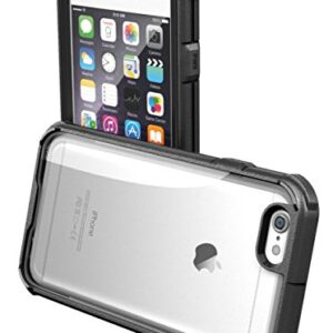 iPhone 6s Case, roocase [Glacier TOUGH] iPhone 6 (4.7) Hybrid Scratch Resistant Clear PC / TPU Armor Full Body Protection Case Cover with Built-in Screen Protector for Apple iPhone 6 / 6s (2015), Granite Black