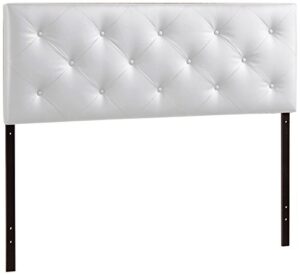 baxton studio bedford queen sized headboard, white