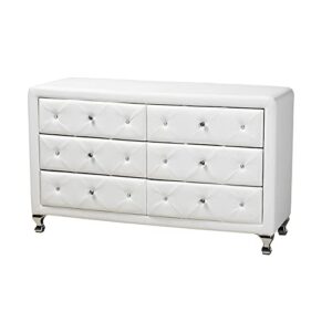 baxton studio bbt2030-dresser-white storage-chests, 21.6" x 51.75" x 18", white