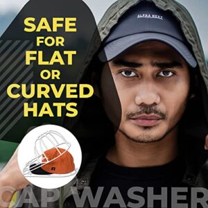 BallcapBuddy - Original and Patented Hat Cleaner, Hat Washer for Baseball Caps Safe in Washing Machine or Dishwasher, Cap Washer Frame for Flat & Curved Hats, White, Made in USA