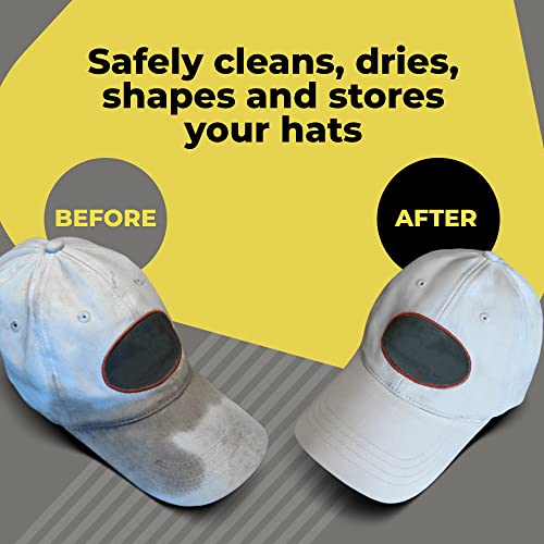 BallcapBuddy - Original and Patented Hat Cleaner, Hat Washer for Baseball Caps Safe in Washing Machine or Dishwasher, Cap Washer Frame for Flat & Curved Hats, White, Made in USA