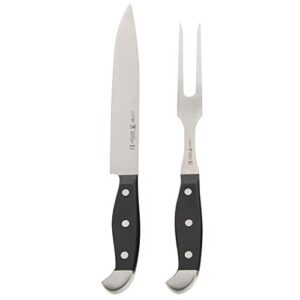 henckels statement razor-sharp 2-pc carving set, german engineered informed by 100+ years of mastery, black/stainless steel