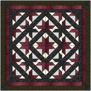 easy quilt kit path to the stars!! red, black, white/precut/ready to sew!!