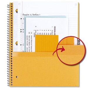 Five Star Spiral Notebooks + Study App, 3 Pack, 1 Subject, College Ruled Paper, Pockets, 100 Sheets, Home School Supplies for College Student or K-12, 11” x 8-1/2", Black, White & Red (73055)