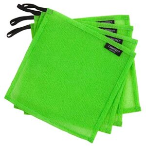 lunatec odor-free dishcloths. the perfect scrubber, dish cloth, sponge and scouring pad to clean your dishes, pots & pans, and kitchen gear. ideal for home, rv, boat galley and camp site. (4-pack)