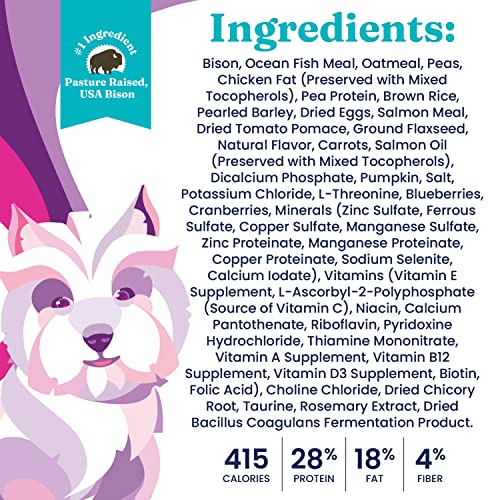 Solid Gold Small Breed Dog Food - Wee Bit Whole Grain Made with Real Bison, Brown Rice, and Pearled Barley - High Fiber, Probiotic, Natural Dry Dog Food for Small Dogs with Sensitive Stomachs