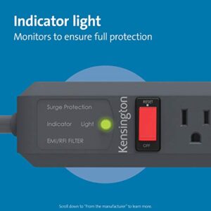 Kensington Guardian 6 Outlet, 15-Foot Cord, & 540 Joules Premium Surge Protector (K38215NA), Black