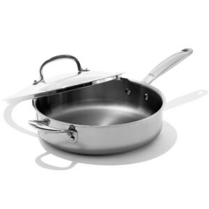 oxo good grips tri-ply stainless steel pro 4qt covered skillet