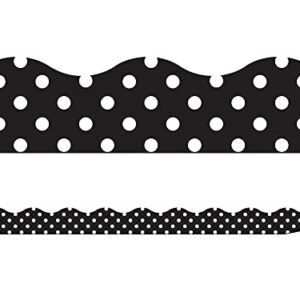 Teacher Created Resources Black Polka Dots Magnetic Border (77124)