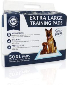 ultra absorbent odor control training pads for dogs leak-proof quick dry gel â€“ extra large 30 x 28 pee pads - fresh scented - 50 count, pack of 1