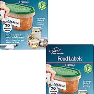 Jokari Erasable Food Labels 2 Pack Refill, Reusable, Freezer, Microwave and Dishwasher Safe Kitchen Tool for All Purpose Meal