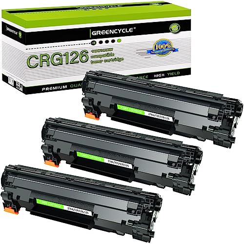 greencycle Compatible Toner Cartridge Replacement for Canon 126 CRG-126 CRG126 3483B001 for use in ImageClass LBP6200d, and LBP6230dw Wireless Laser Printers (Black,3 PK)