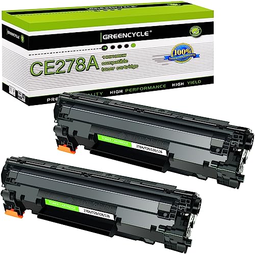 greencycle Replacement for CE278A 78A High Yield Toner Cartridge Compatible for Laserjet Pro P1566 P1600 M1536dnf Printer (Black, 2 Pack)