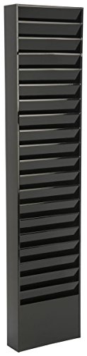 Displays2go File Folder Wall Rack, 20 Pockets, Tiered, Office and Medical Charts (Black, Powder Coated Steel)