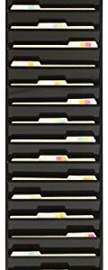 Displays2go File Folder Wall Rack, 20 Pockets, Tiered, Office and Medical Charts (Black, Powder Coated Steel)