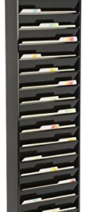 Displays2go File Folder Wall Rack, 20 Pockets, Tiered, Office and Medical Charts (Black, Powder Coated Steel)