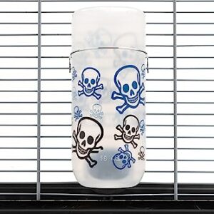 Lixit Wide Mouth BPA-Free Cage Water Bottles for Rabbits, Ferrets, Guinea Pigs, Rats, Chinchillas, Hamsters, Mice, Hedgehogs, Gerbils and Other Small Animals. (Skulls, 16 Ounce)