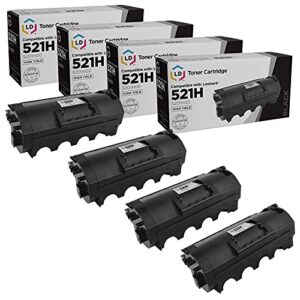 ld products compatible toner cartridge replacement for lexmark 521 high yield (black,4- pack) for use in lexmark ms710dn ms710n ms711dn ms810de ms810dn ms810dtn ms811dtn ms811n ms812dek ms812dn