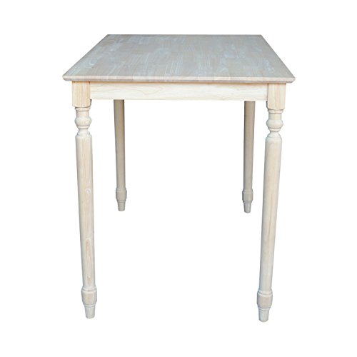 International Concepts Table Top Solid with Wood Counter Height Turned Legs, 30 by 48-Inch, Unfinished