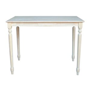 International Concepts Table Top Solid with Wood Counter Height Turned Legs, 30 by 48-Inch, Unfinished