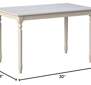 International Concepts Table Top Solid with Wood Standard Height Turned Legs, 30 by 48-Inch, Unfinished