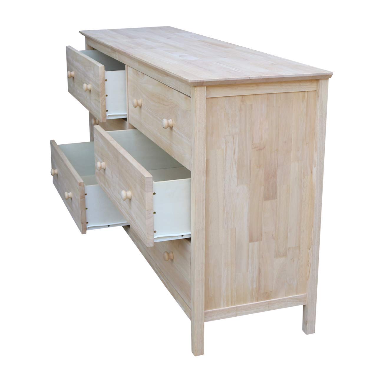 International Concepts Dresser with 6 Drawers, Unfinished