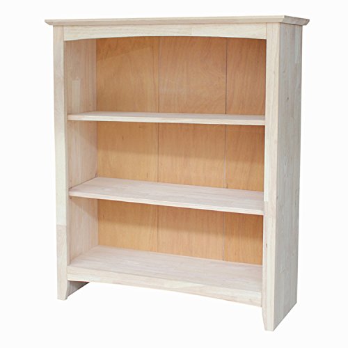 International Concepts Shaker Bookcase, 36-Inch, Unfinished