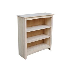 International Concepts Shaker Bookcase, 36-Inch, Unfinished