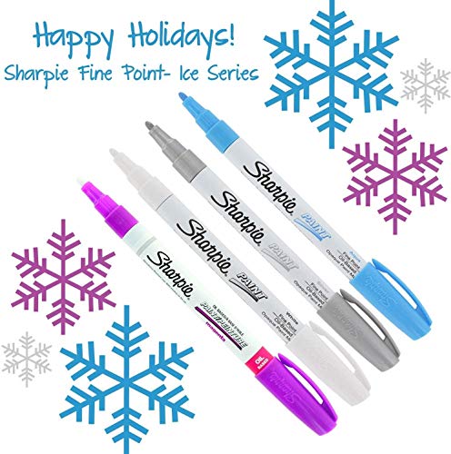 Sharpie Oil-Based Paint Markers, Medium Point, Pack of 4 - Ice Colors