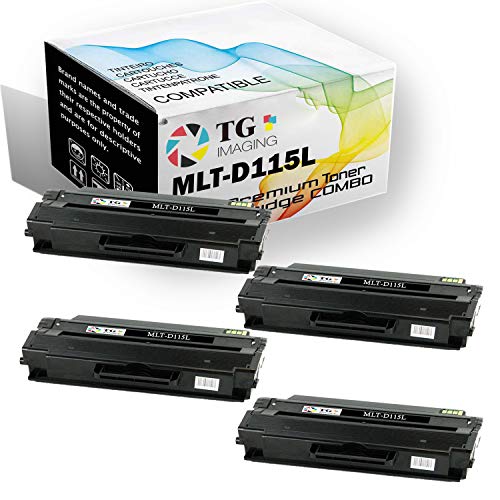 TG Imaging (4-Pack Compatible MLT-D115L Toner Cartridge Replacement for Samsung MLTD115L Work with Xpress M2820 M2870 M2820DW Printer (4xBlack)