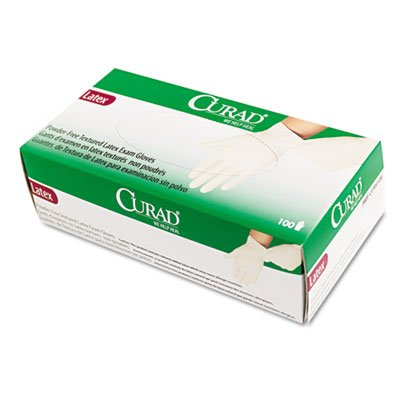 Curad Powder-Free Latex Exam Gloves, Large, 100 Count