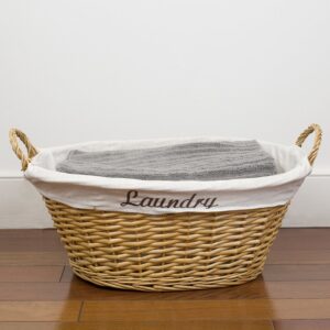 Home Basics Wicker Laundry Basket (Natural)