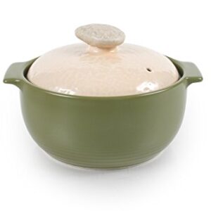 Neoflam Kiesel 1qt Non-Stick Ceramic Casserole Pot, Dutch Oven, Clay Pot, Stockpot for Stew, Soup, Steam, Scratch Resistant, Oven Safe, Heat Resistant, Lime