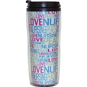 scrub stuff peace love travel mug