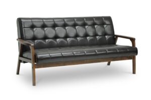 baxton studio mid-century masterpieces sofa, brown, sofa only