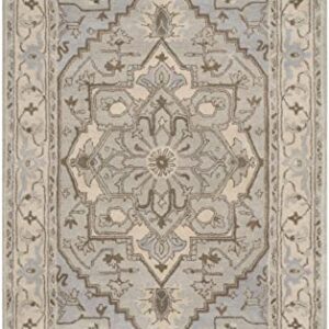 SAFAVIEH Heritage Collection Accent Rug - 4' x 6', Beige & Grey, Handmade Traditional Oriental Wool, Ideal for High Traffic Areas in Entryway, Living Room, Bedroom (HG866A)